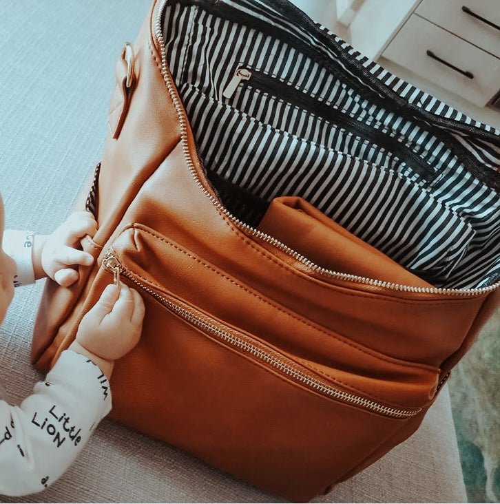 Modern Leather Diaper Bag – MAZH Babies